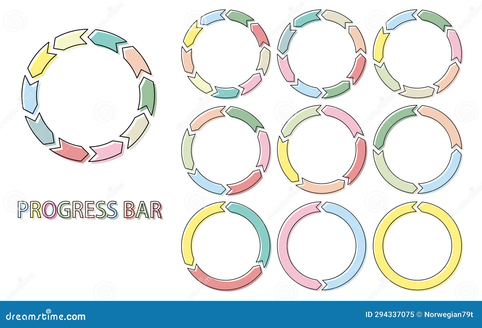 Simple, Colorful Progress Bar and Infographic Stock Vector ...