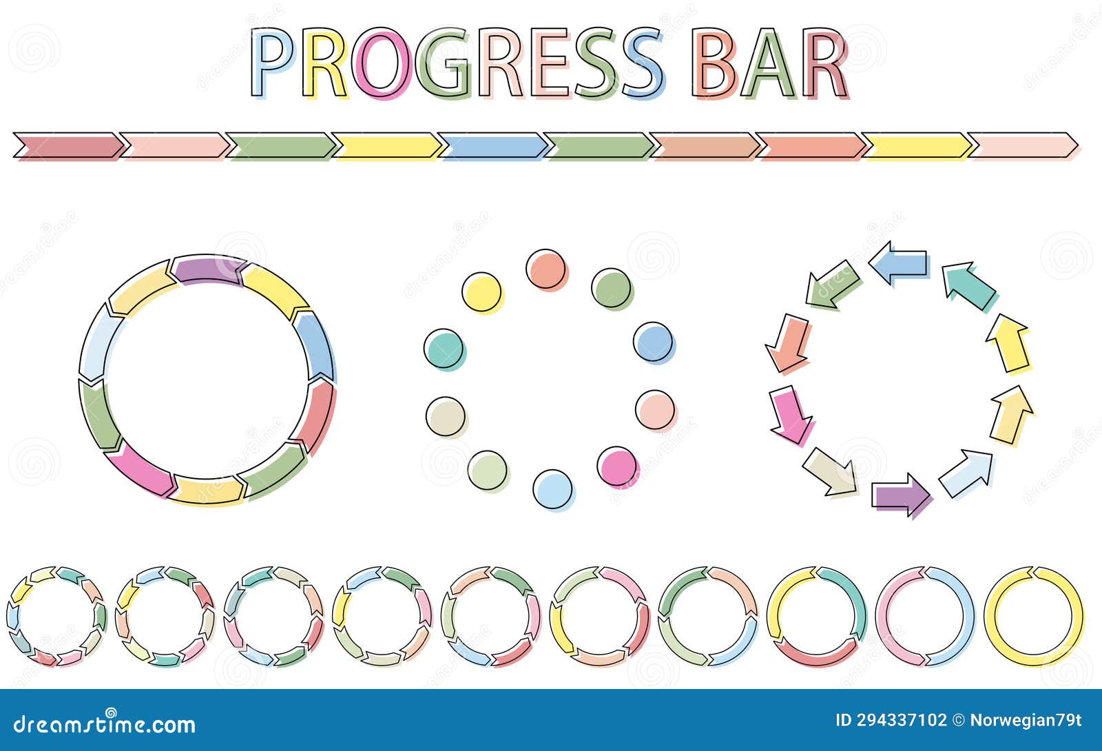 Simple, Colorful Progress Bar and Infographic Stock Vector ...