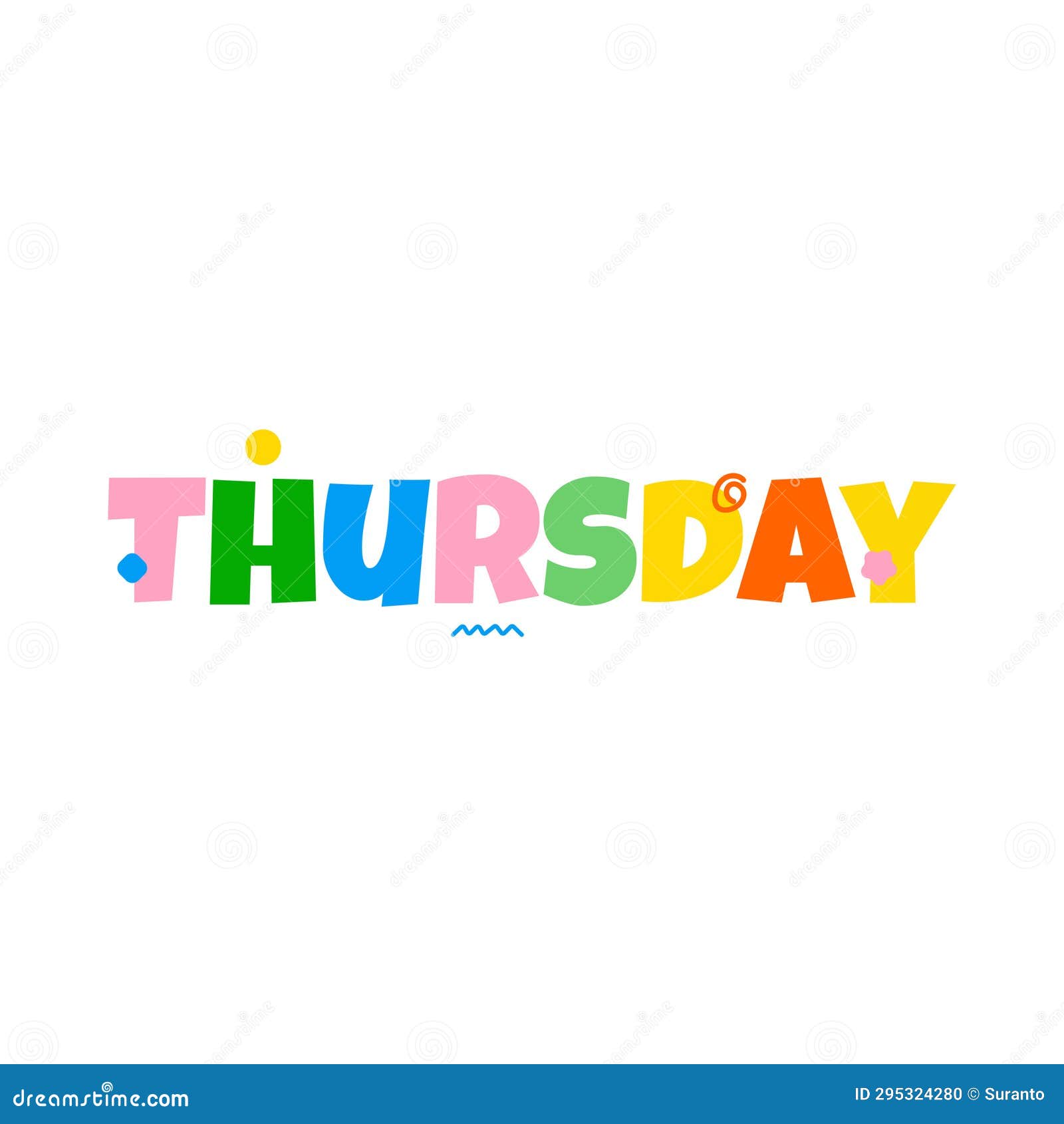 Simple Colorful Thursday Text Design Stock Vector - Illustration of ...