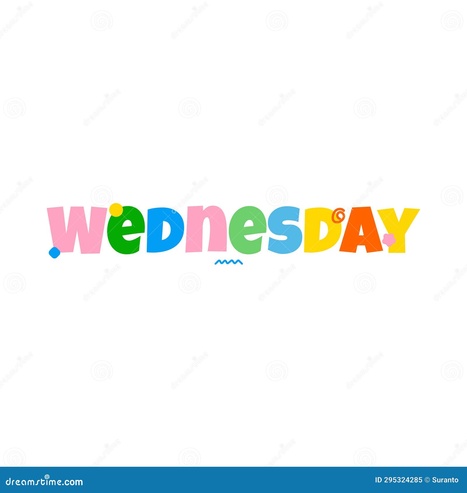 Wednesday Text Calligraphic Lettering With Watercolor Splash Background ...