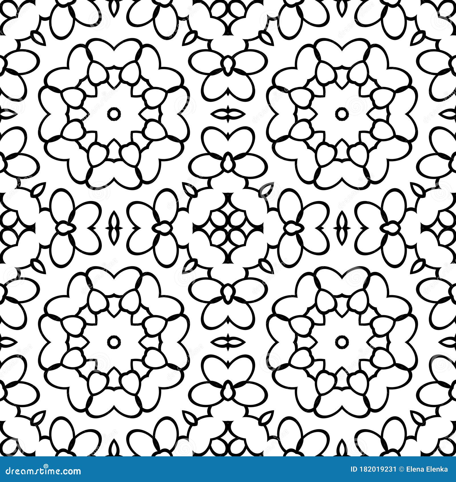 Simple Coloring Page. Seamless Pattern, Relax Ornament Stock ...