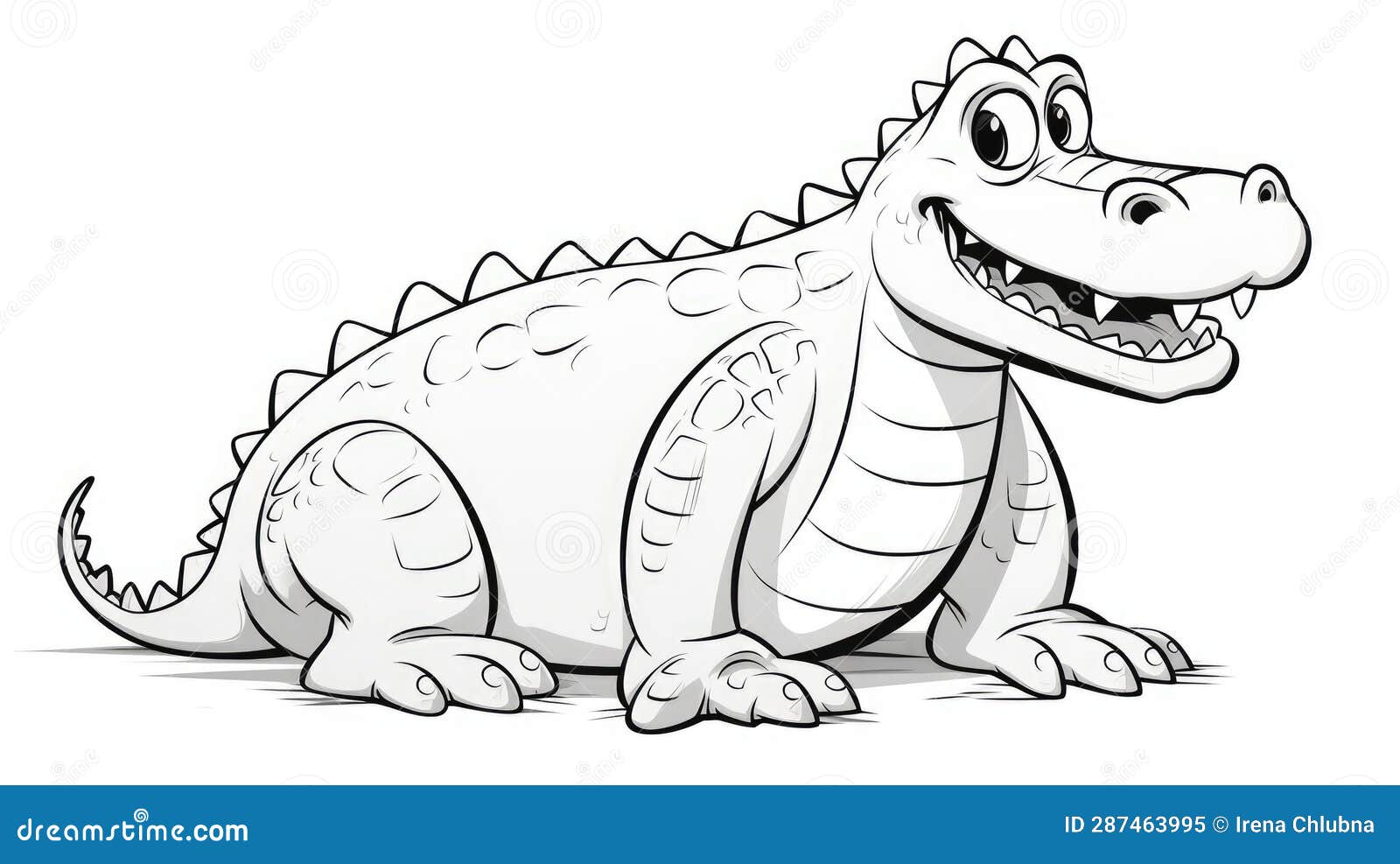 Simple Coloring Pages for Children, Crocodile Stock Illustration ...