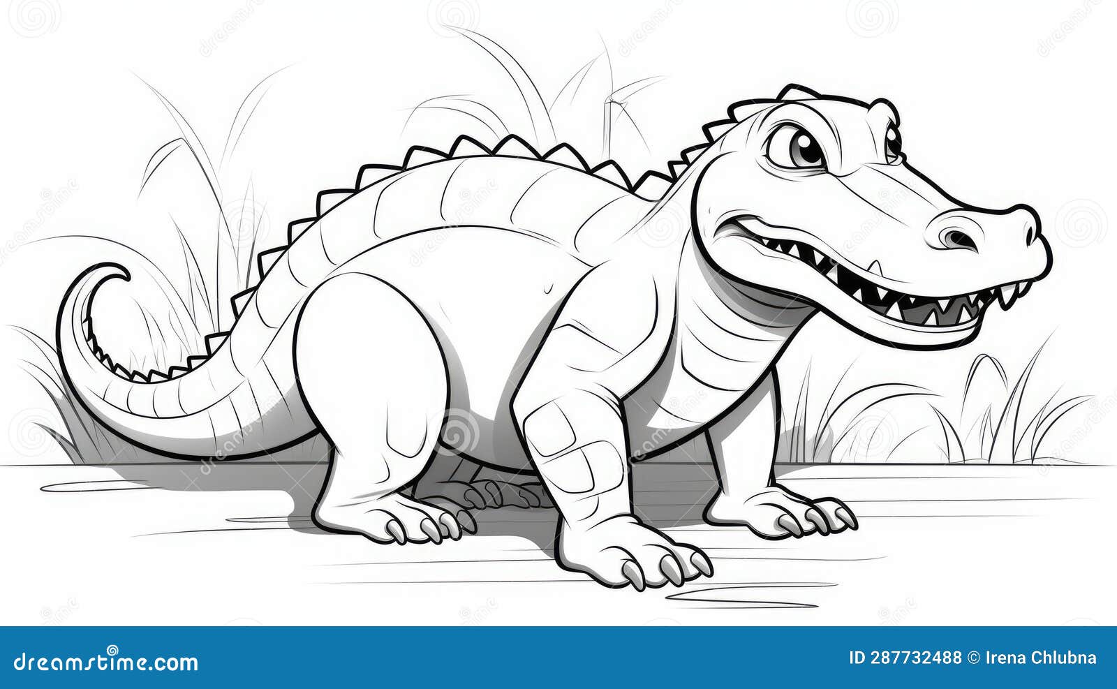 Simple Coloring Pages for Children, Crocodile Stock Illustration ...