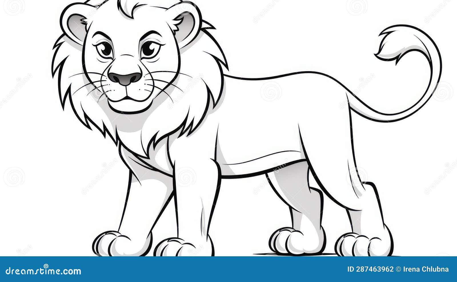 Simple Coloring Pages for Children, Lion Stock Illustration ...