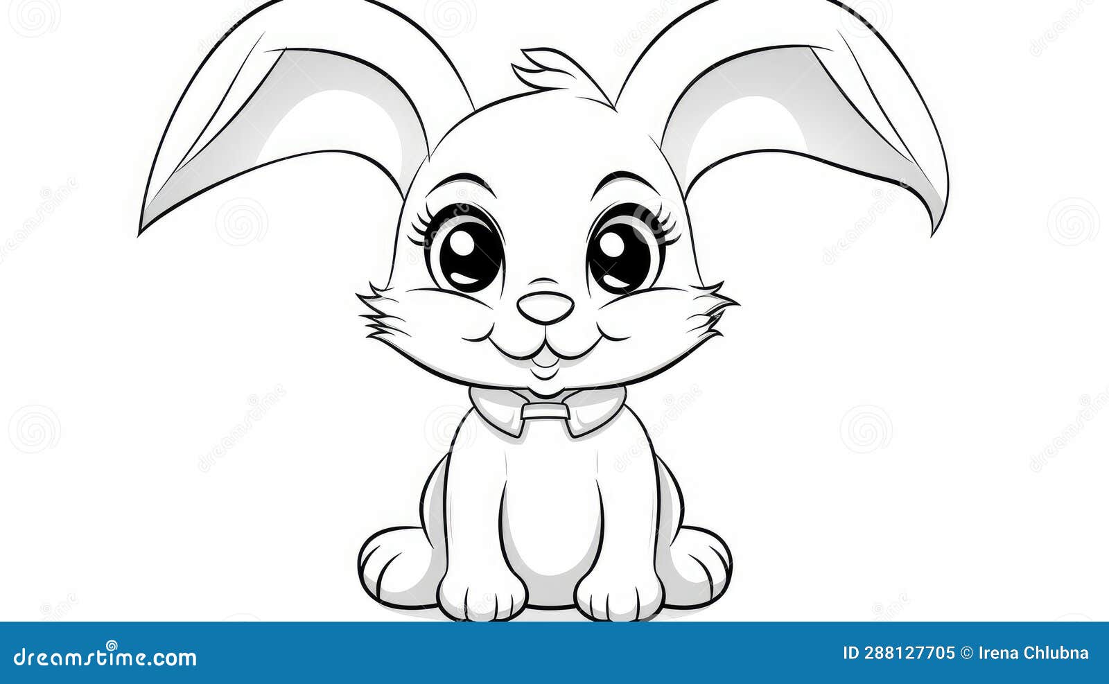 Simple Coloring Pages for Children, Rabbit Stock Illustration ...
