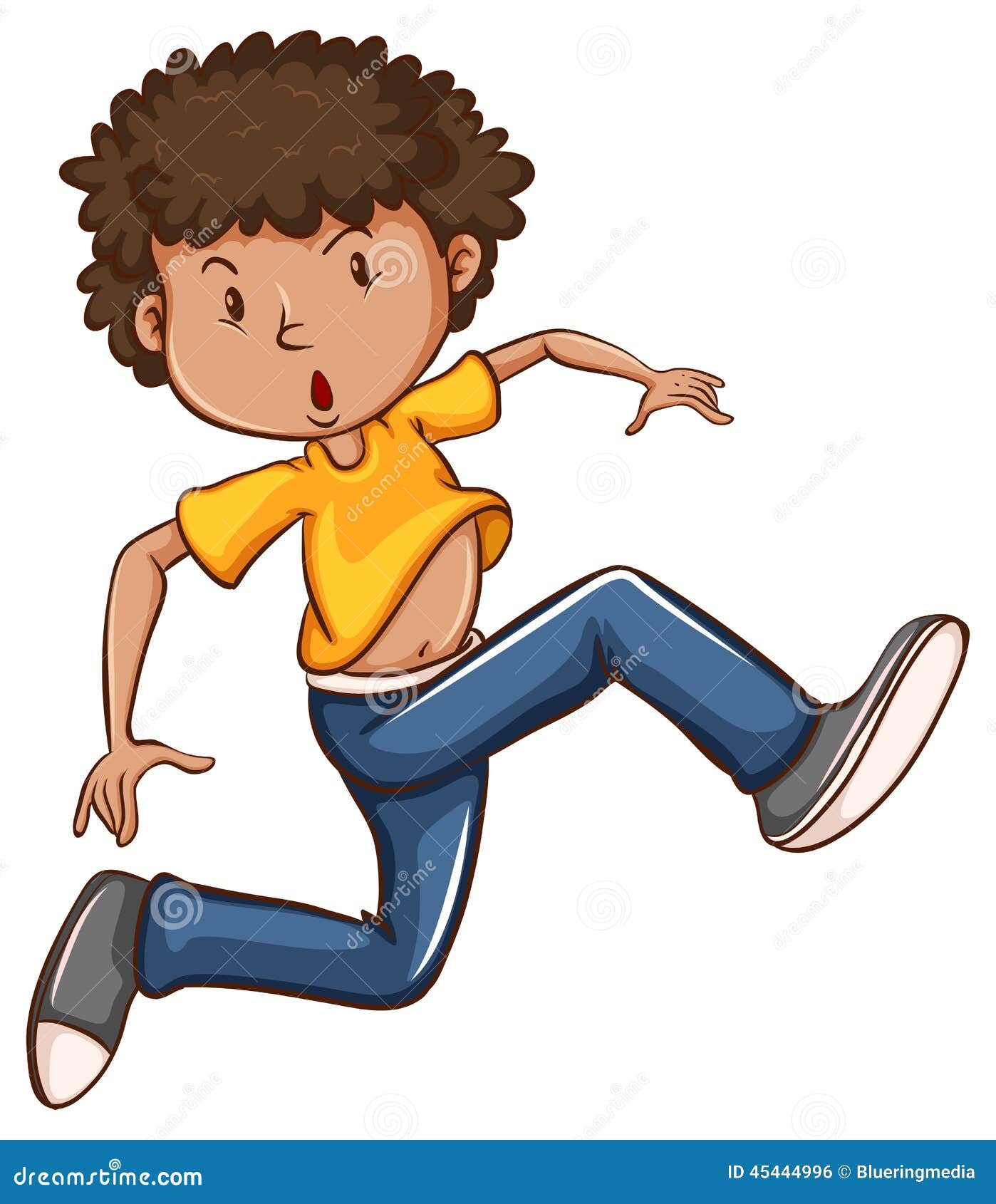 A Simple Coloured Drawing of a Boy Dancing Stock Vector - Illustration ...