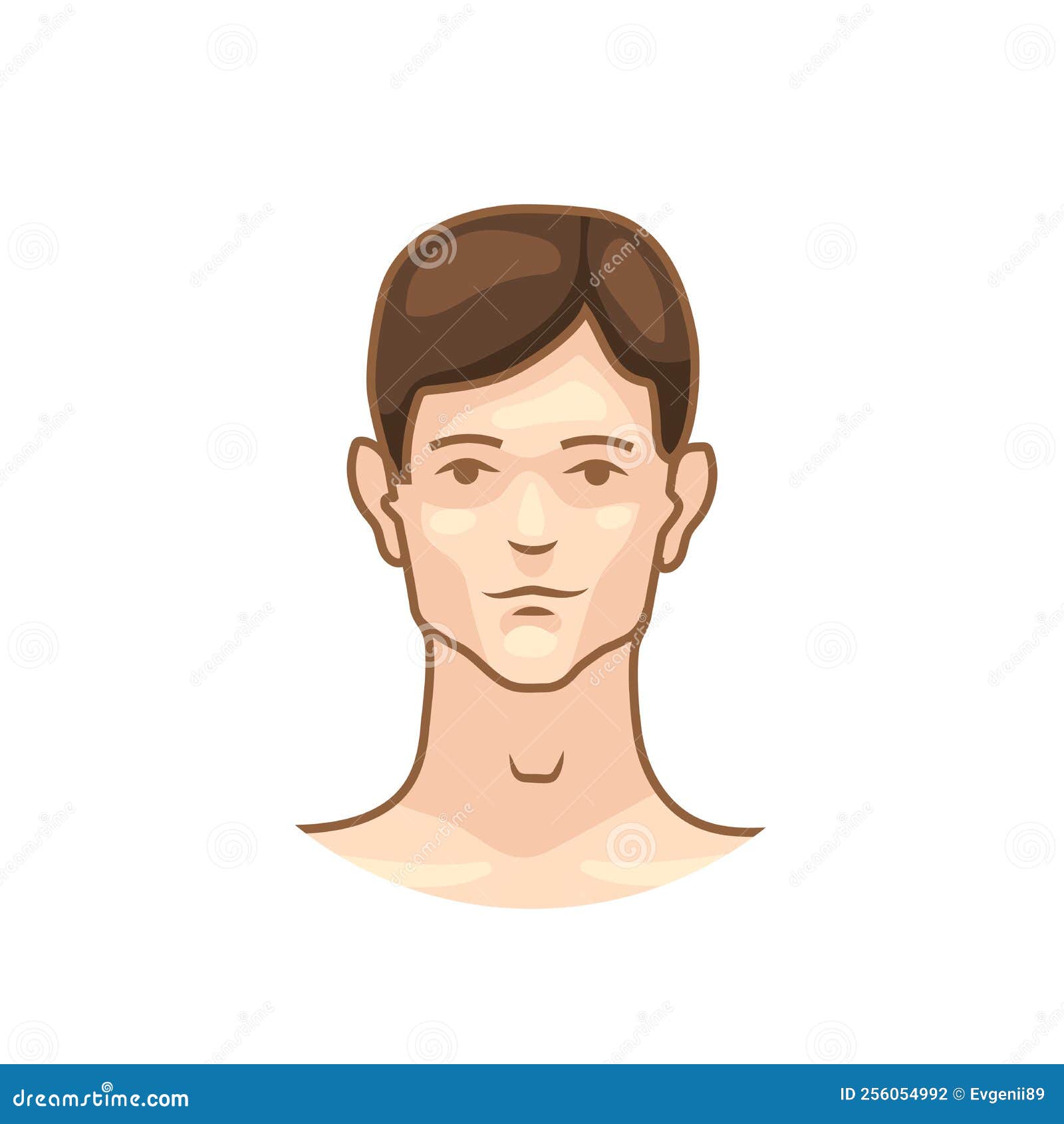 Simple Colourful Icon of Man Face, Portrait Icon on White Stock ...