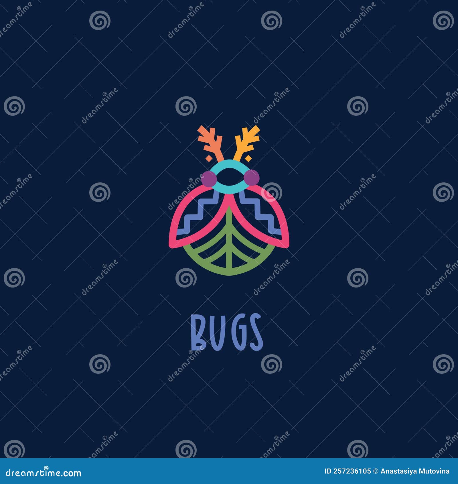 Simple Colourful Lines Bug. Vector Logo Template Stock Vector ...