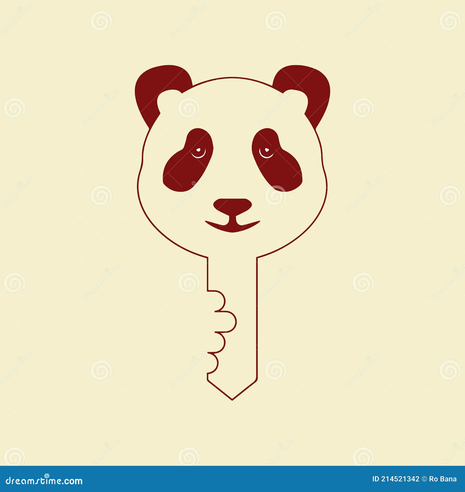 Simple Combinations Key and Panda Stock Vector - Illustration of ...