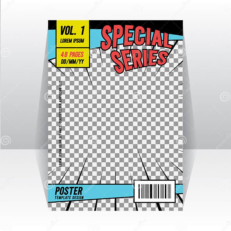 Simple Comic Magazine Front Page Layout Template Graphic Stock Vector ...