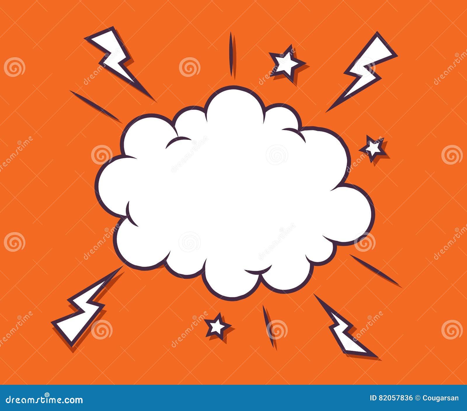 Comic Thunderstorm Wallpaper With Lightning In The Sky Stock ...