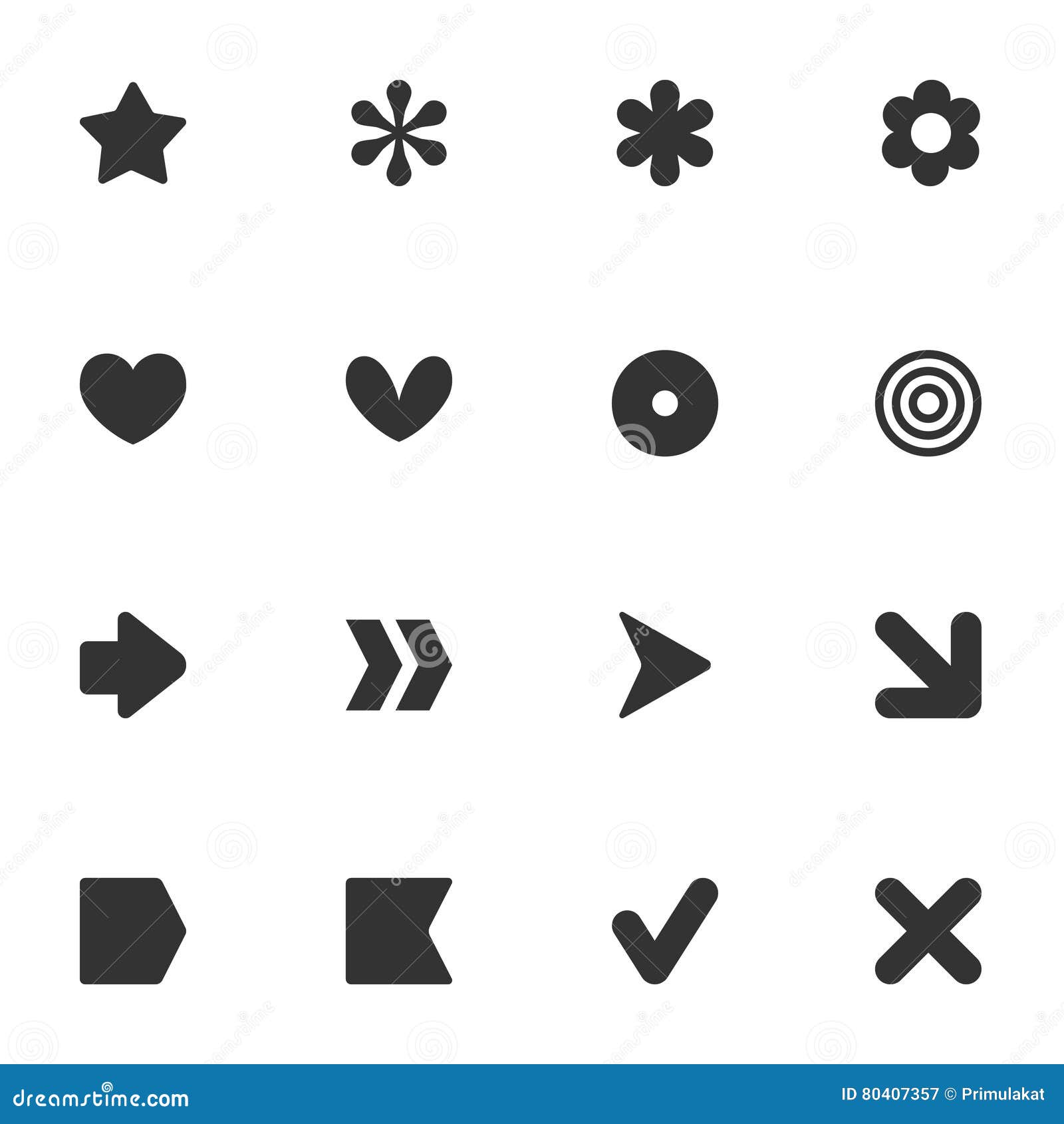 Simple Common Vector Shape Style Stickers Icon Set Stock Vector ...
