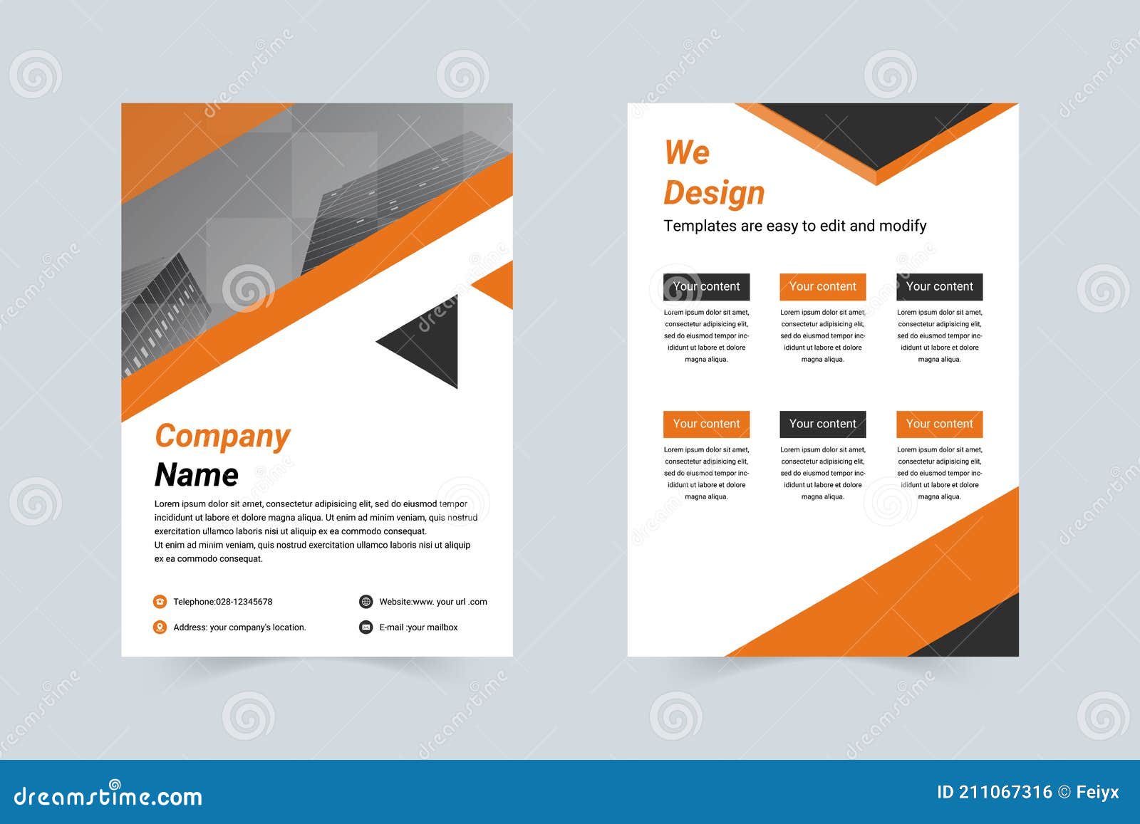 Simple Company Introduction A4 Leaflet Stock Vector - Illustration of ...