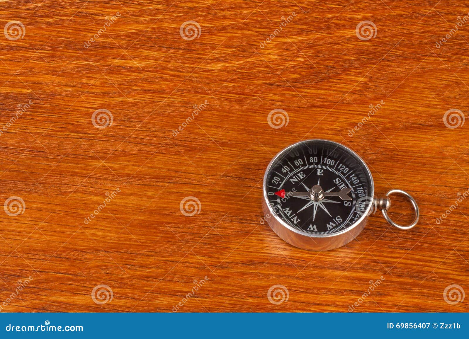 Simple Compass on Brown Wood Surface Stock Image - Image of lumber ...