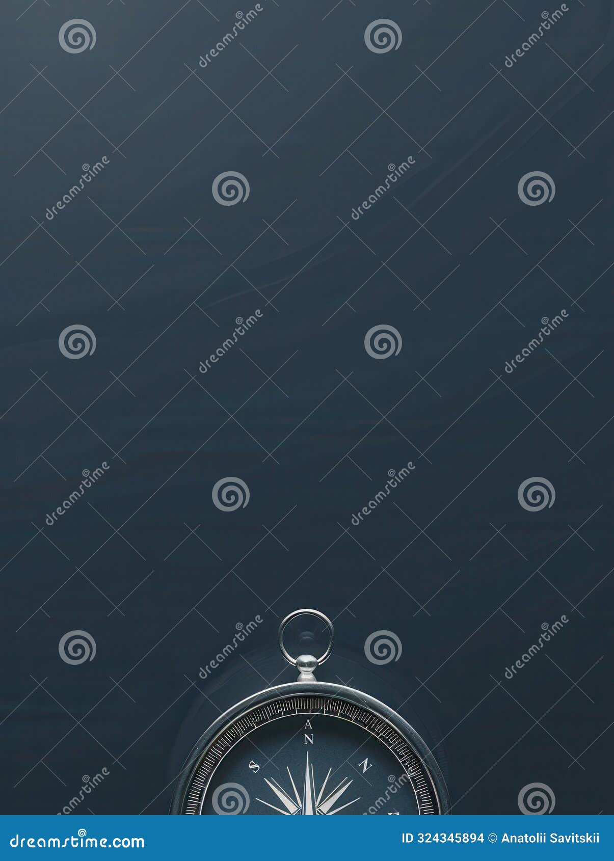A Simple Compass with Clear Lines on a Dark Blue Background. this Image ...