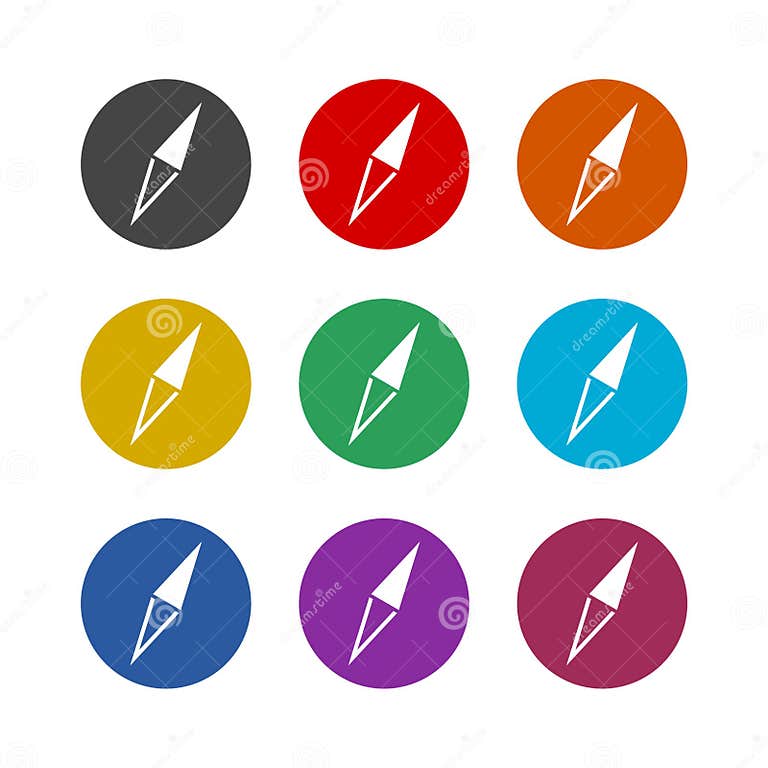 Simple Compass Icon, Color Set Stock Vector - Illustration of concept ...