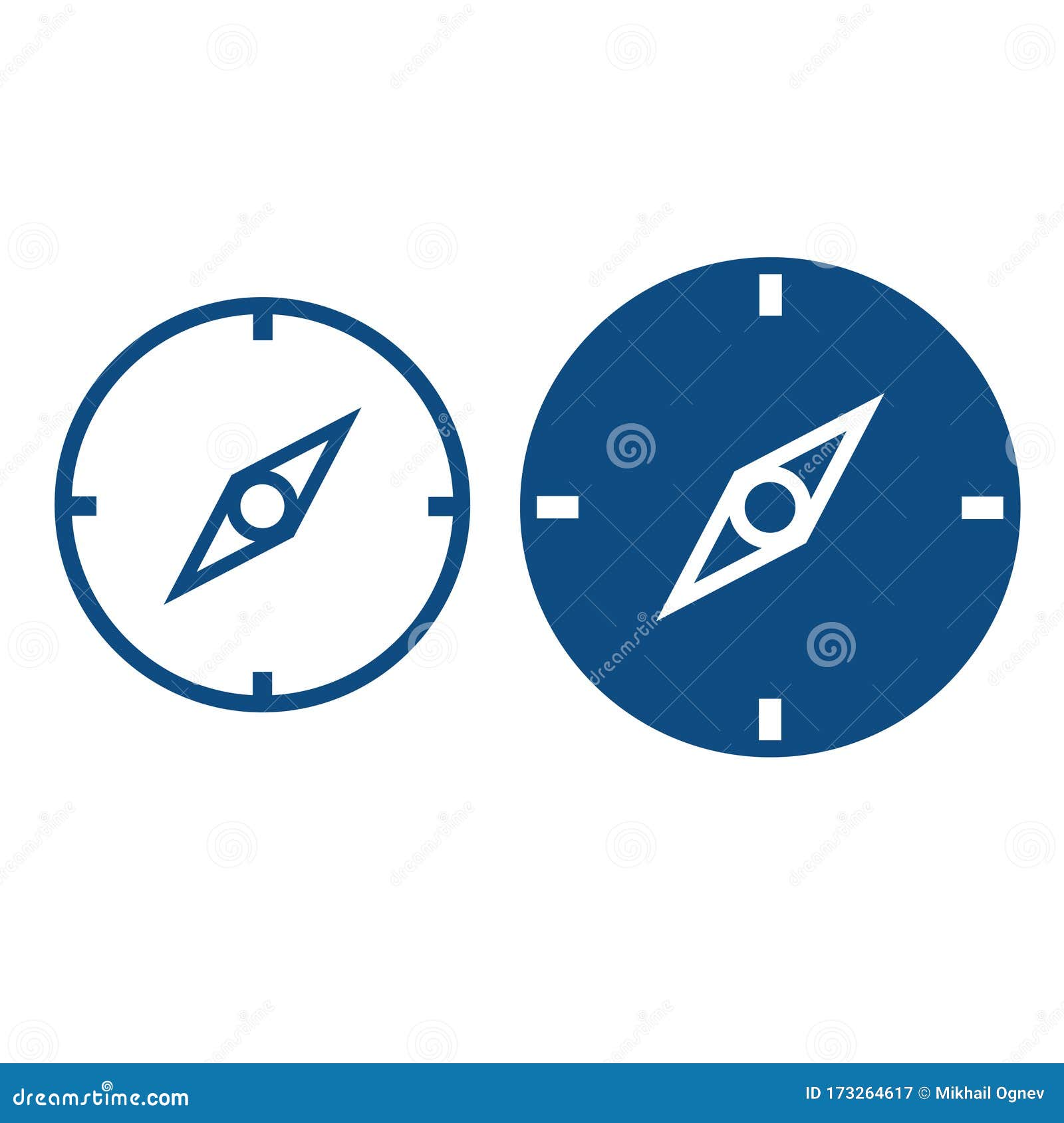 Simple compass icons stock vector. Illustration of graphic - 173264617