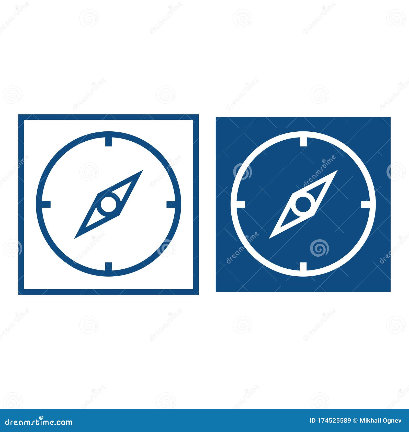 Simple compass icons stock vector. Illustration of vector - 174525589