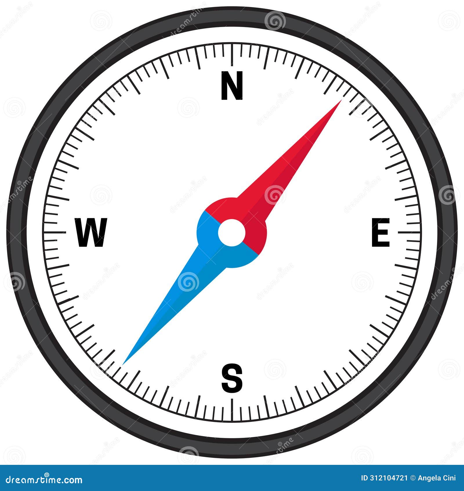 Simple Compass Illustration Isolated on White Background Stock Vector ...