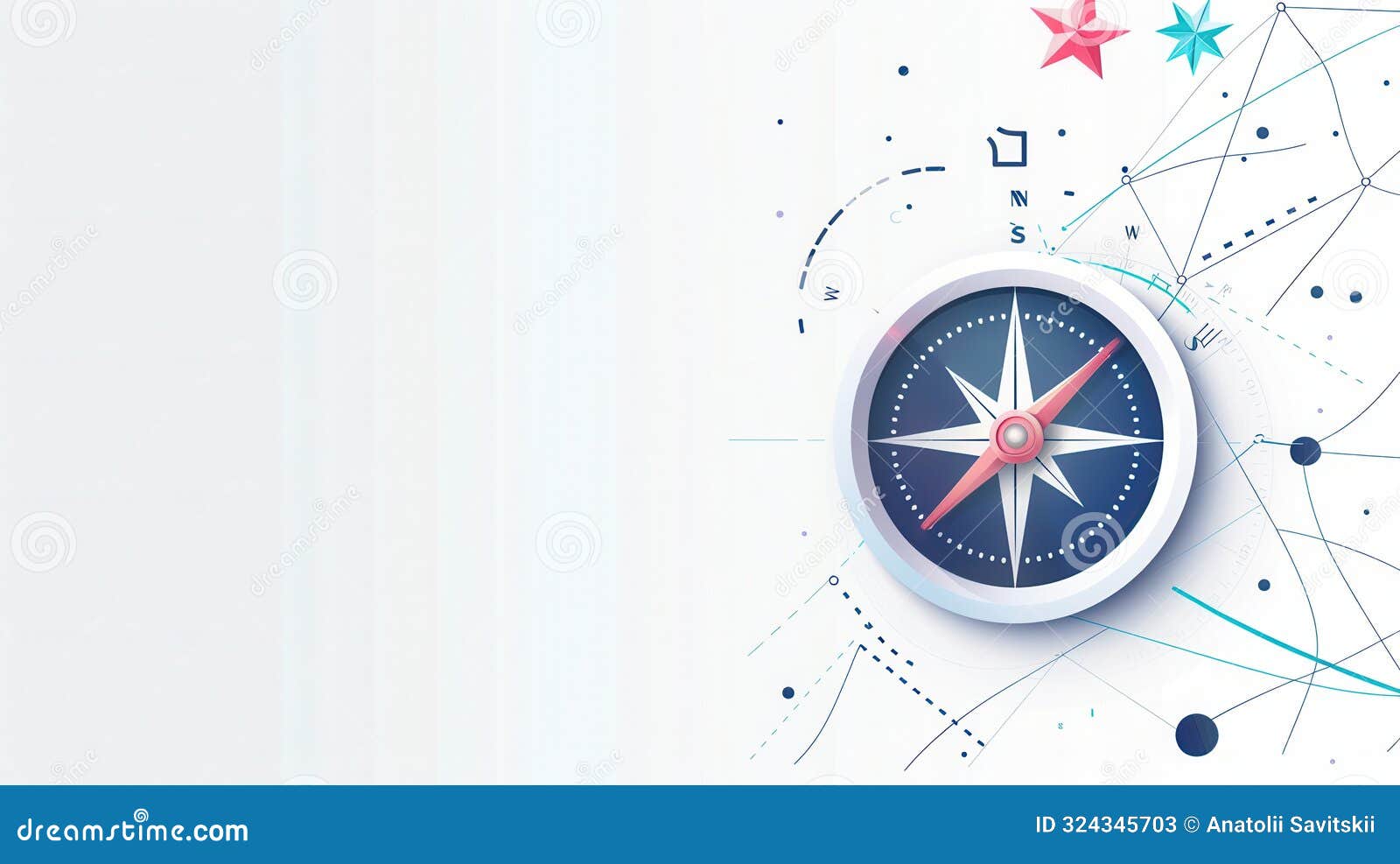 A Simple Compass Illustration with a White Background and Clear Lines ...