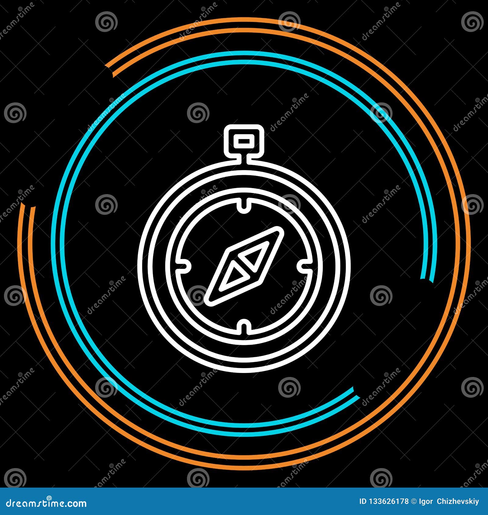 Compass Thin Line Icon. Navigation Equipment Illustration Isolated On ...