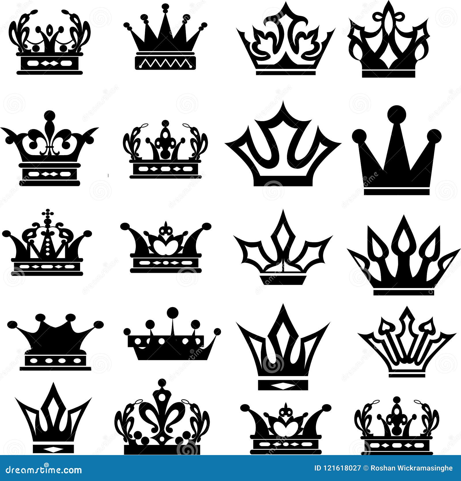 Royal crown vector set stock vector. Illustration of design - 121618027