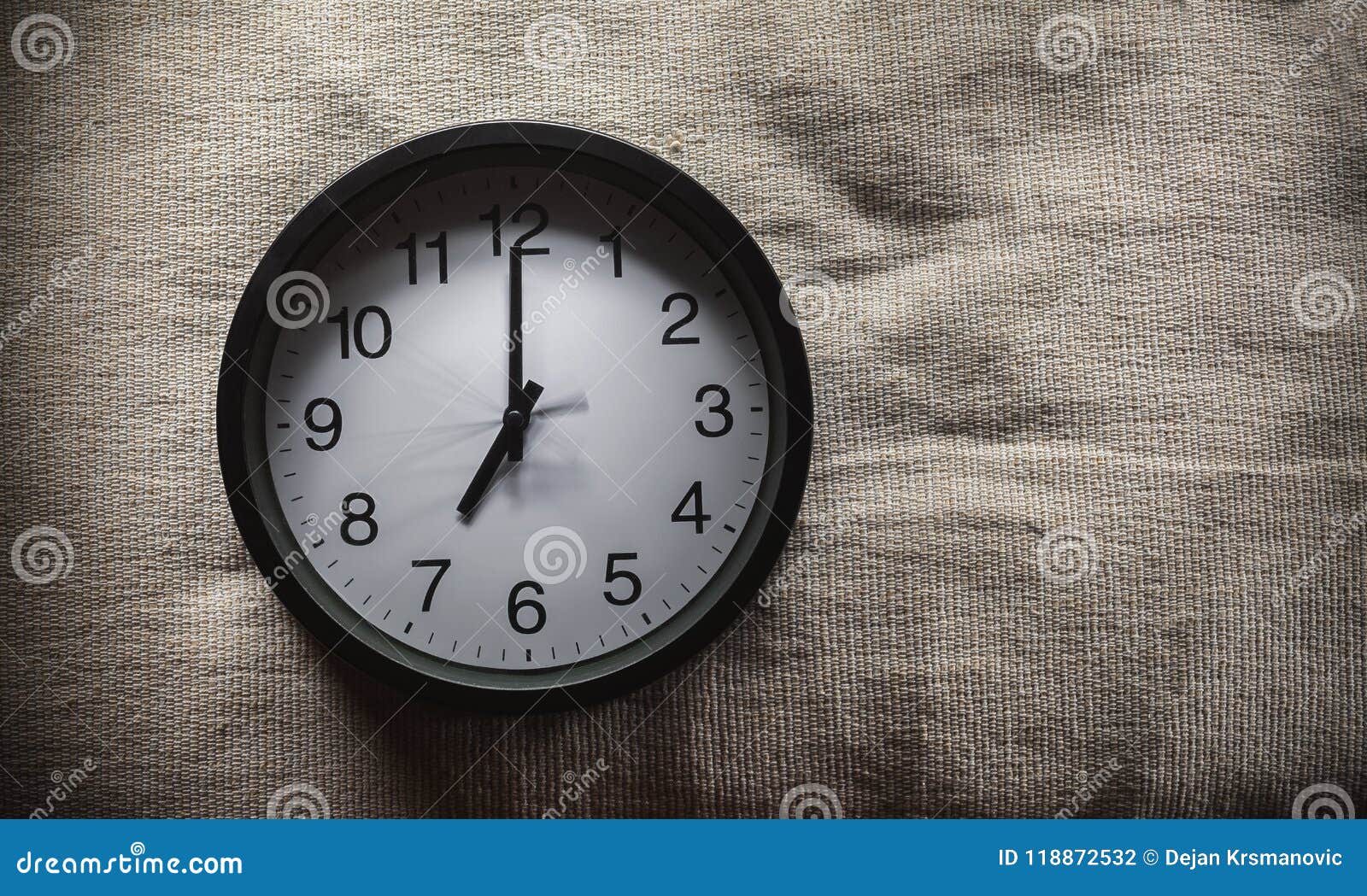 It is Seven O`Clock stock photo. Image of cloth, clock - 118872532