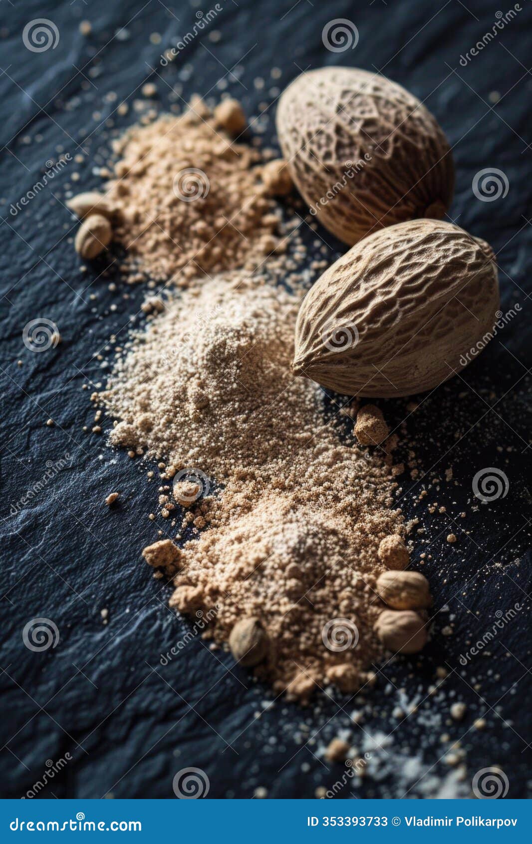 A Simple Composition of Nuts and Powder on a Table. Perfect for Food ...