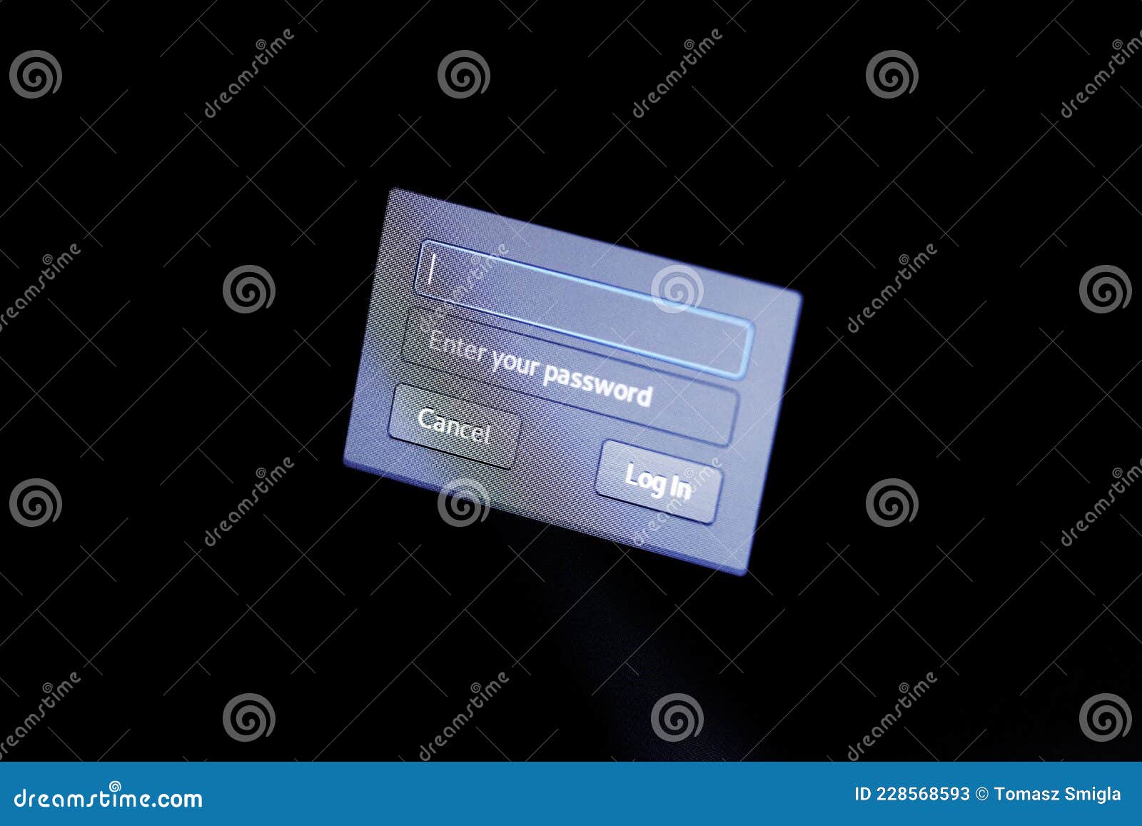 Simple Computer Display Enter Your Password Box Prompt Username User