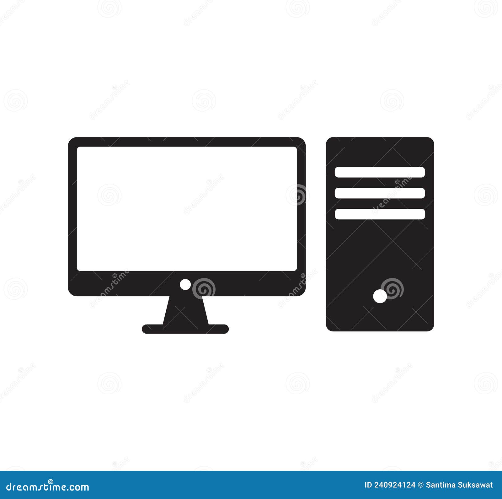 Simple Computer PC Personal Computer Icon Or Logo Vector Illustration ...