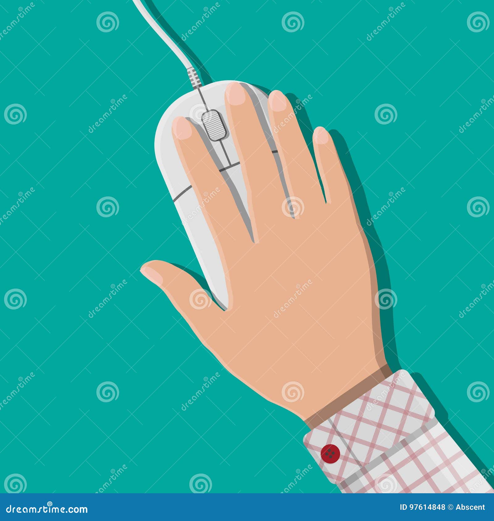 Simple Computer or Laptop Mouse in Hand Stock Vector - Illustration of ...