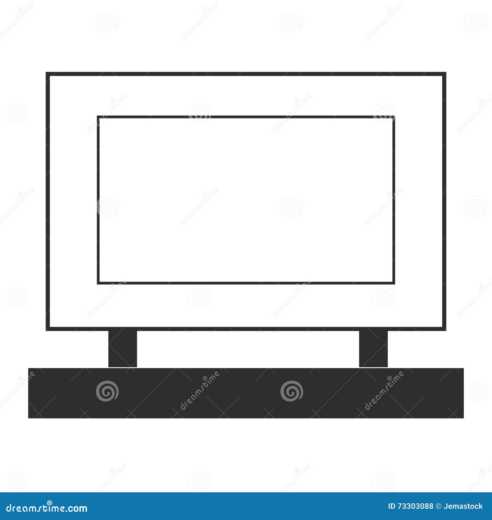 Simple computer monitor stock illustration. Illustration of wide - 73303088