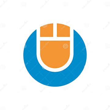 Simple Computer Mouse Logo Icon in Flat Design Style - Vector Stock ...