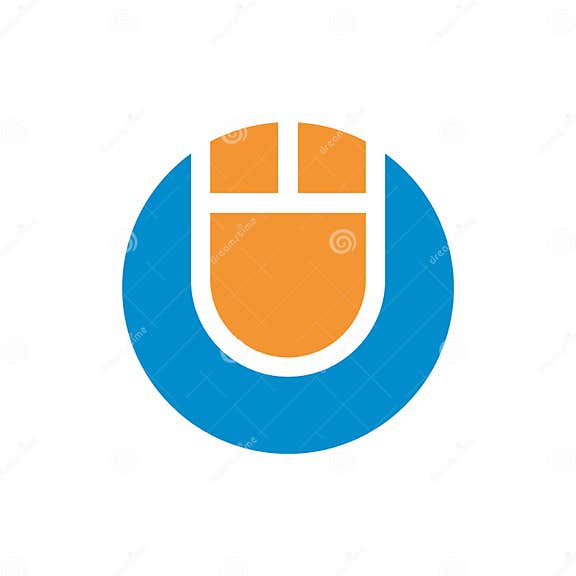 Simple Computer Mouse Logo Icon in Flat Design Style - Vector Stock ...