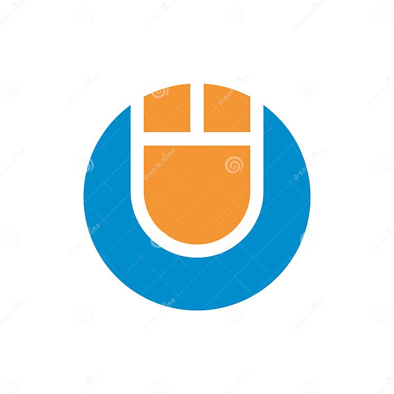 Simple Computer Mouse Logo Icon in Flat Design Style - Vector Stock ...