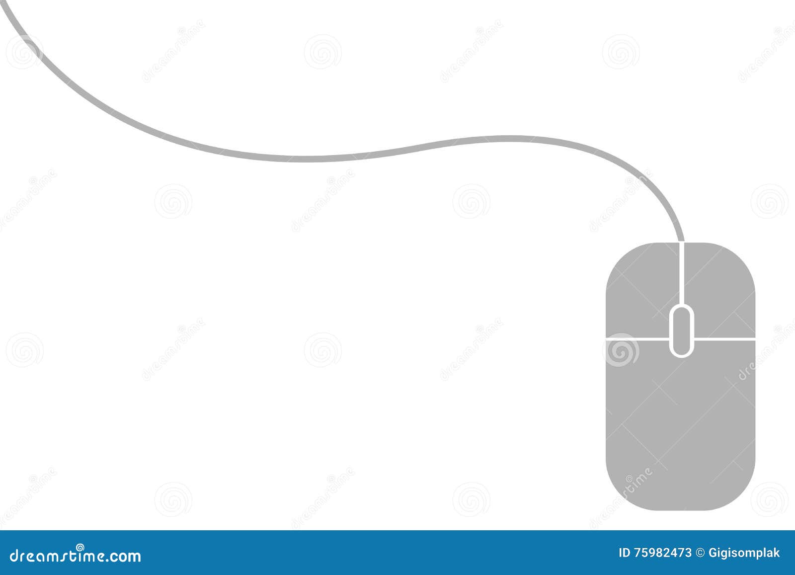 Simple of computer mouse stock vector. Illustration of grey - 75982473