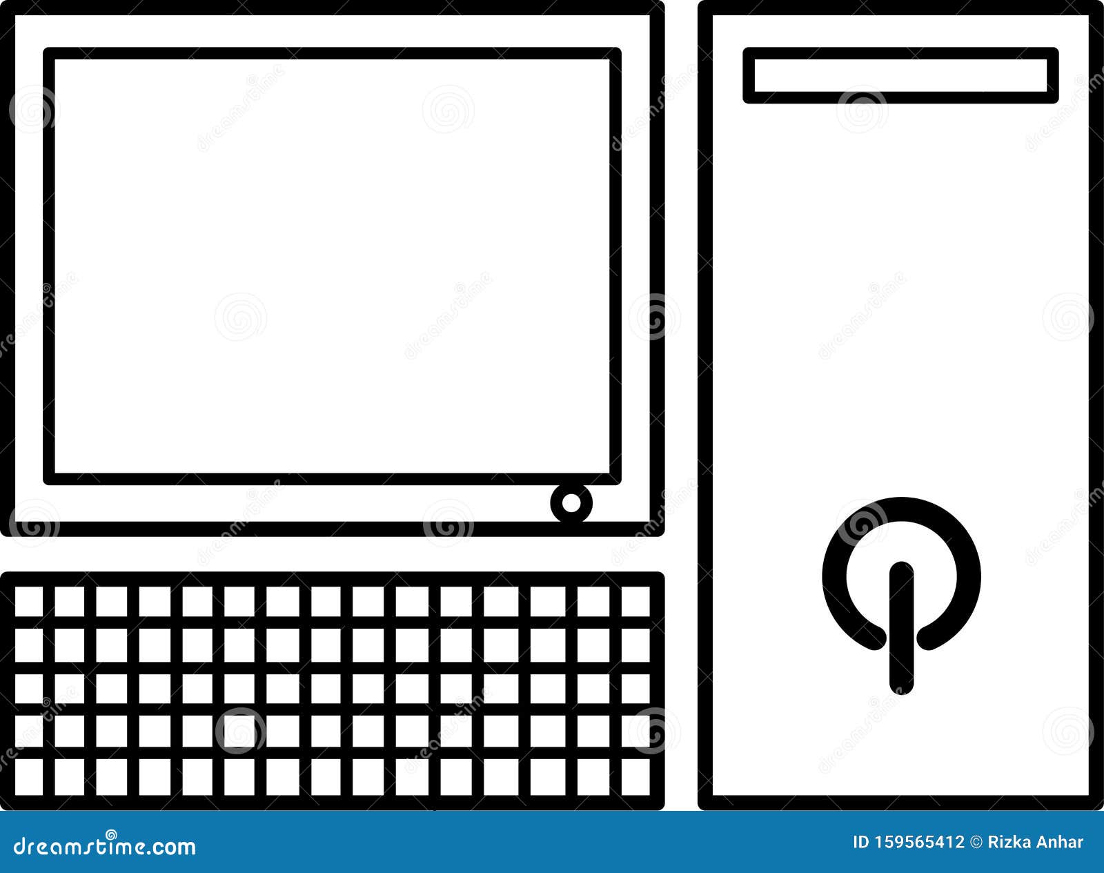 Simple Computer PC Personal Computer Icon Or Logo Vector Illustration ...