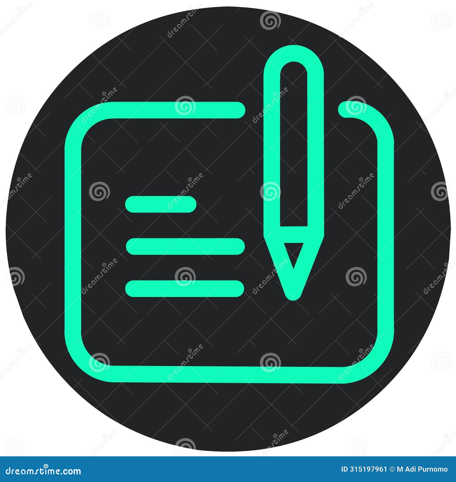 Simple Concept Notes Icon on Black Background Stock Vector ...