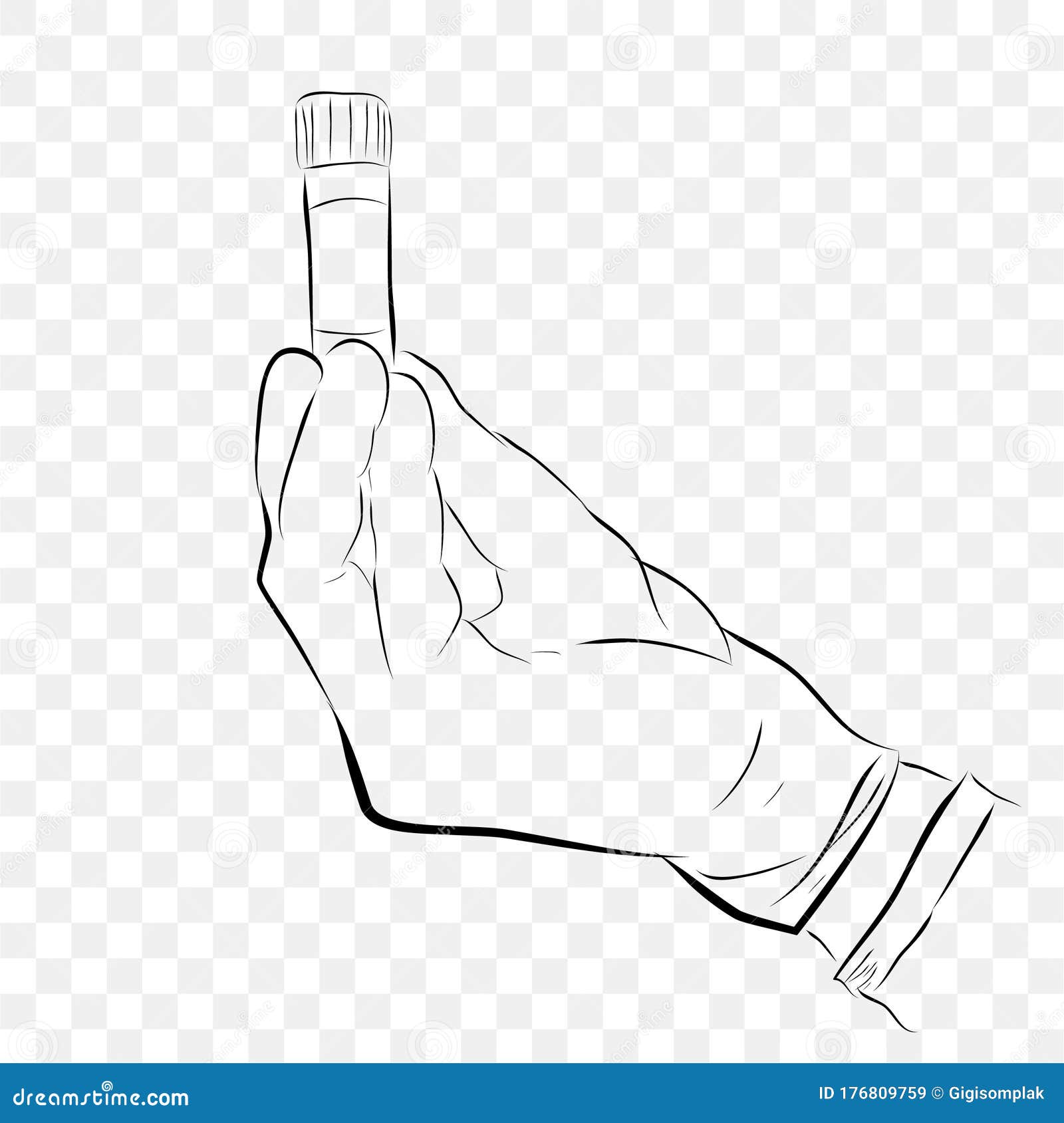 Simple Conceptual Hand Draw Sketch Vector, Doctor Hand Holding Plastic ...