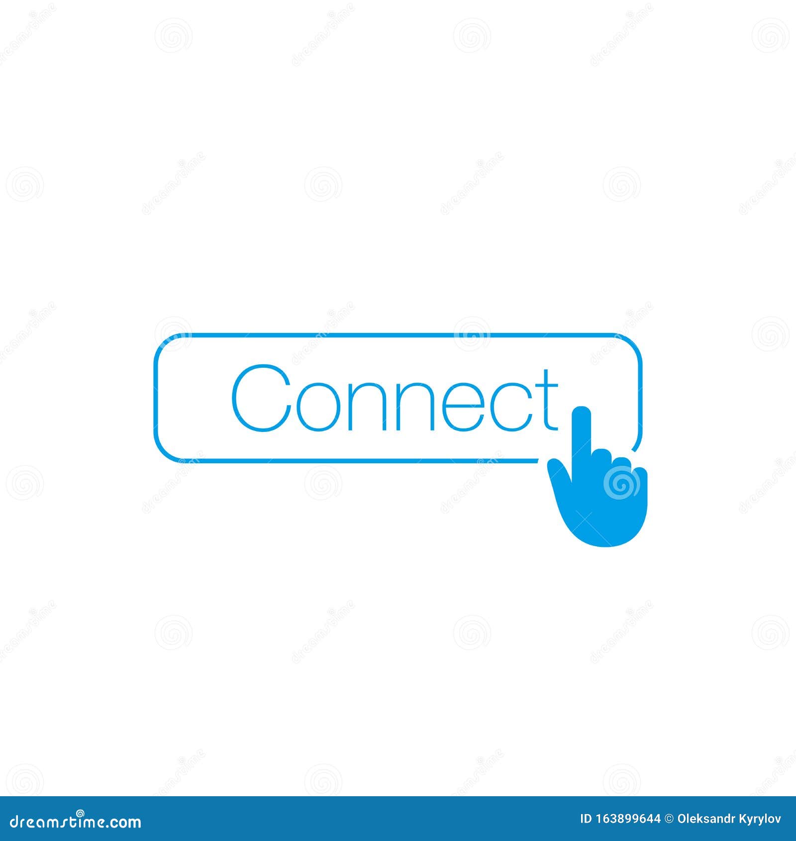 Simple Connect Button with Hand Cursor for Web, Ui, Apps, Brochures ...