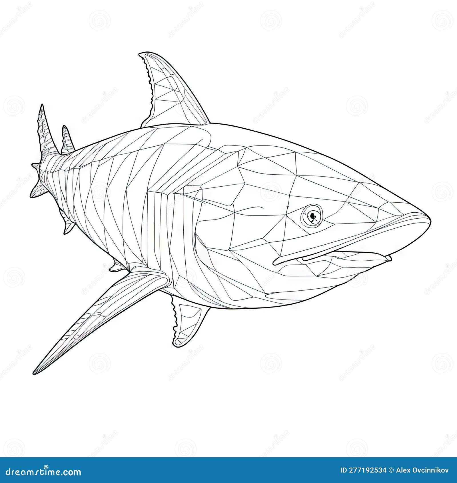 Simple Continuous Line Drawing of a Saltwater Shark Fish for Posters ...