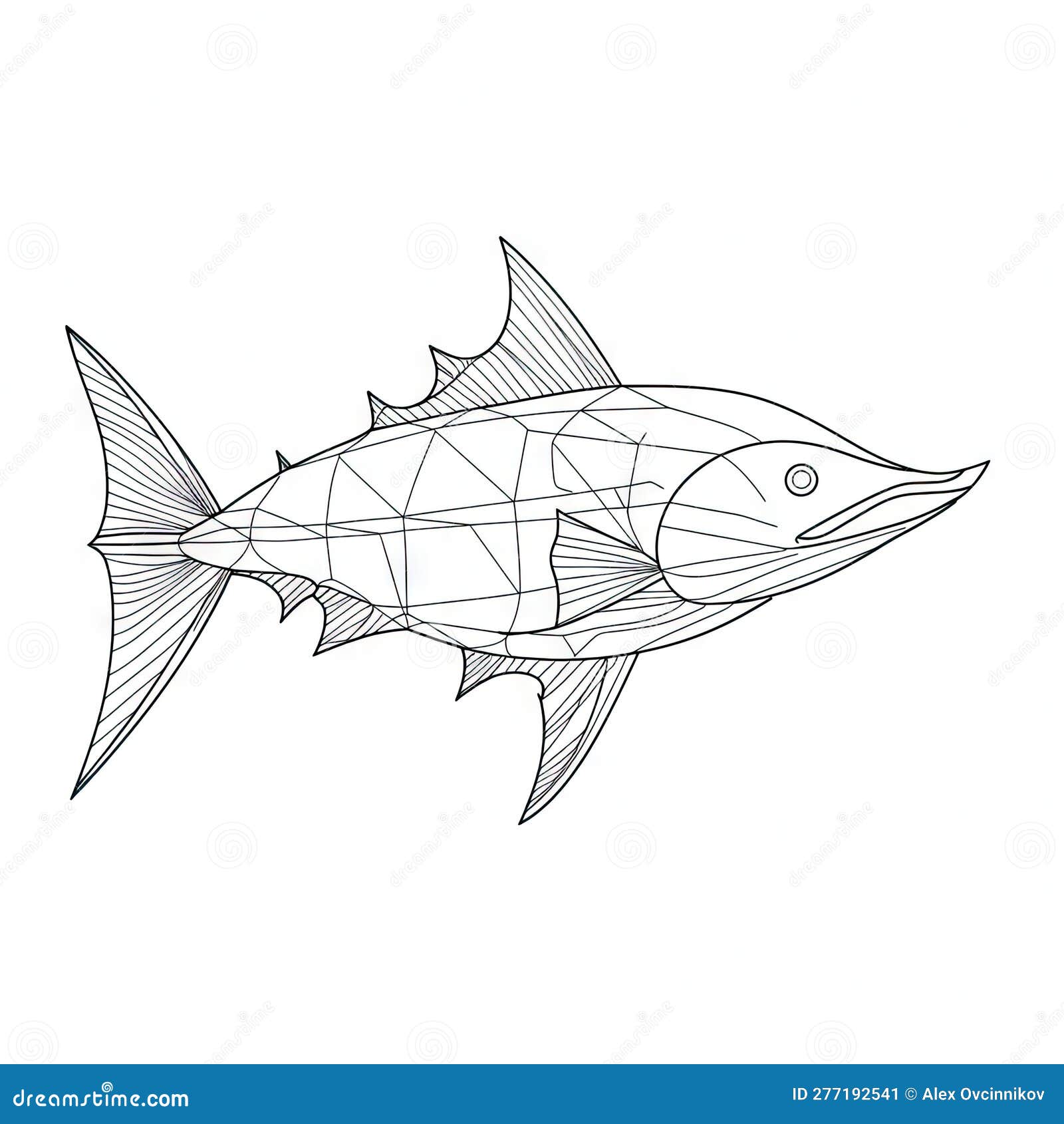 Simple Continuous Line Drawing of a Saltwater Shark Fish for Your ...