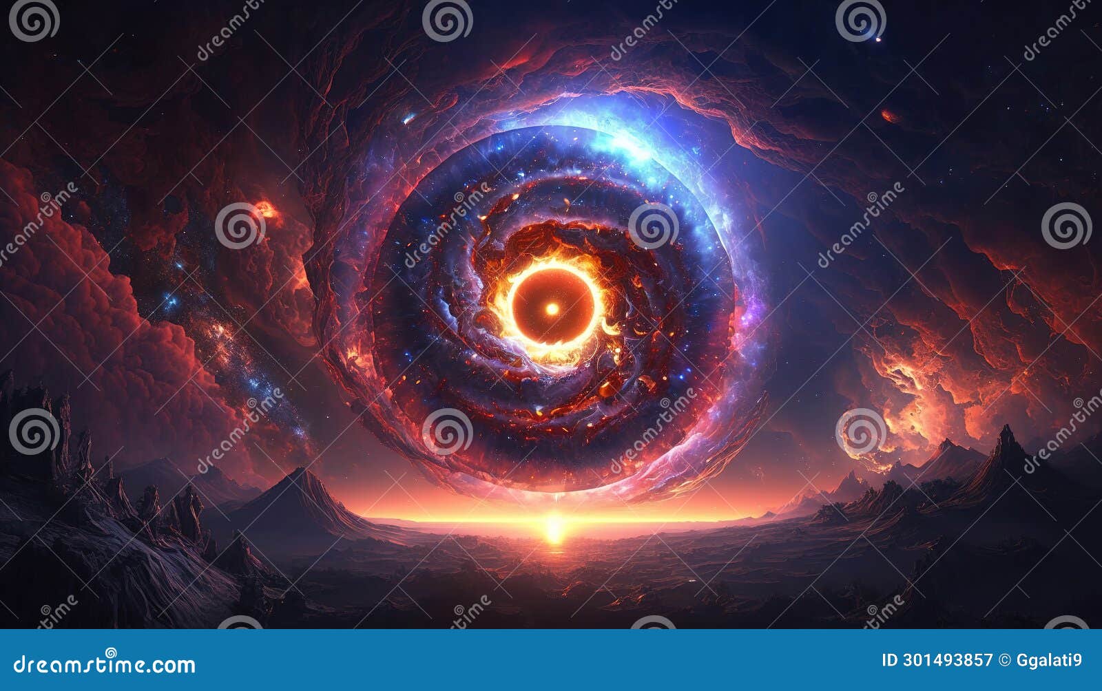 A Simple and Cool Black Hole in Space, Scifi Inspired, Generative Ai ...
