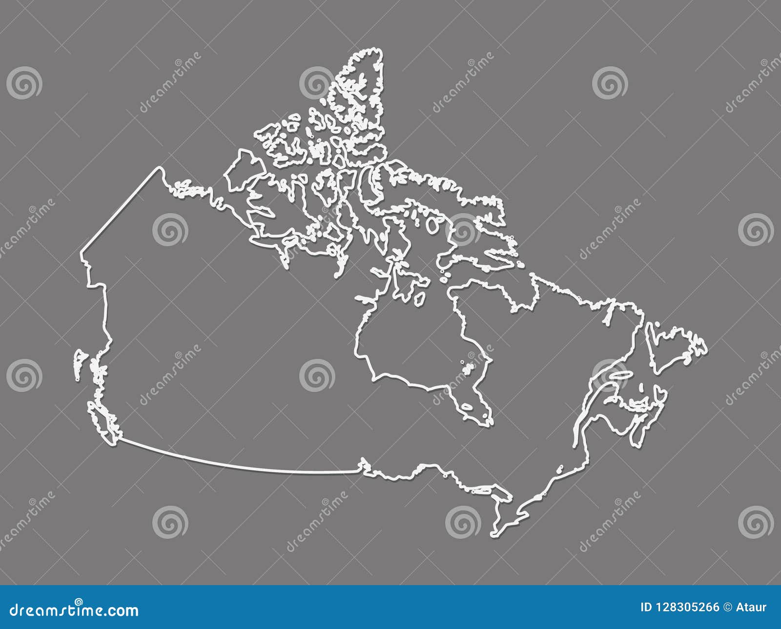A Simple and Cool Black and White Canada Map with Outlines Stock Vector ...