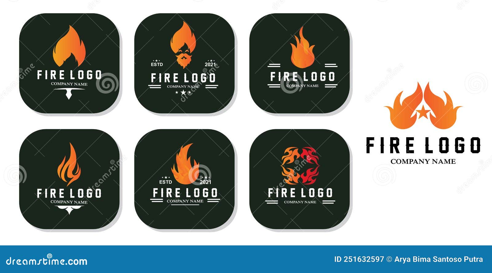 Simple and Cool Fire Icon Vector Logo Stock Vector - Illustration of ...