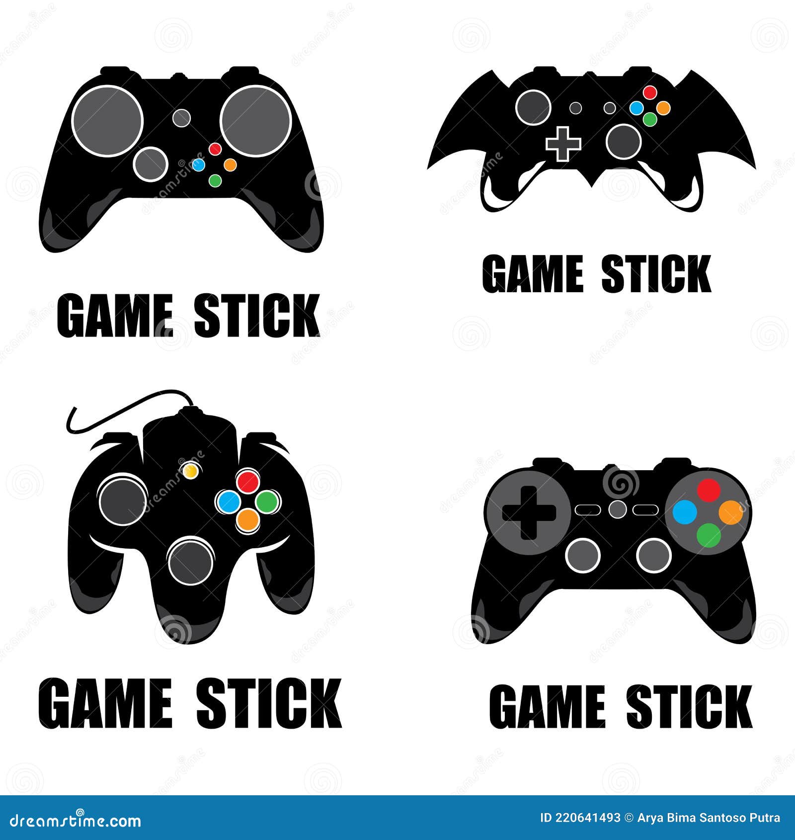 Simple and Cool Free Game Stick Icon Vector Logo Stock Illustration ...