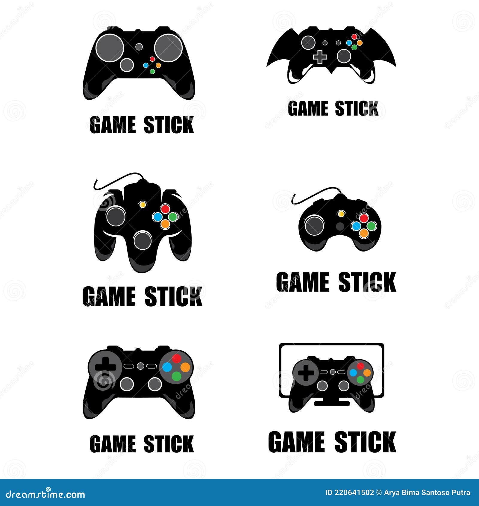 Simple and Cool Free Game Stick Icon Vector Logo Stock Illustration ...