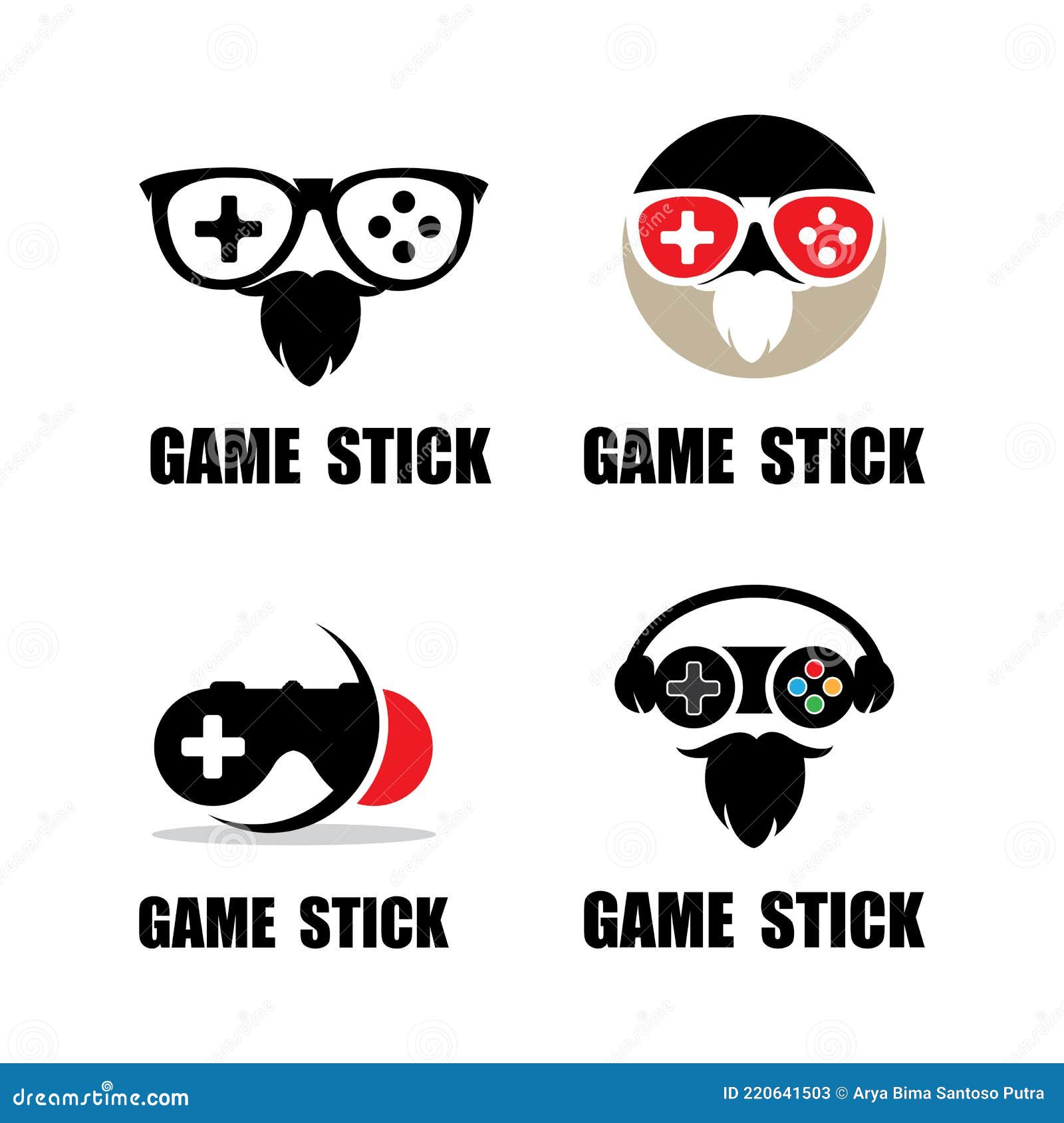 Simple and Cool Free Game Stick Icon Vector Logo Stock Illustration ...