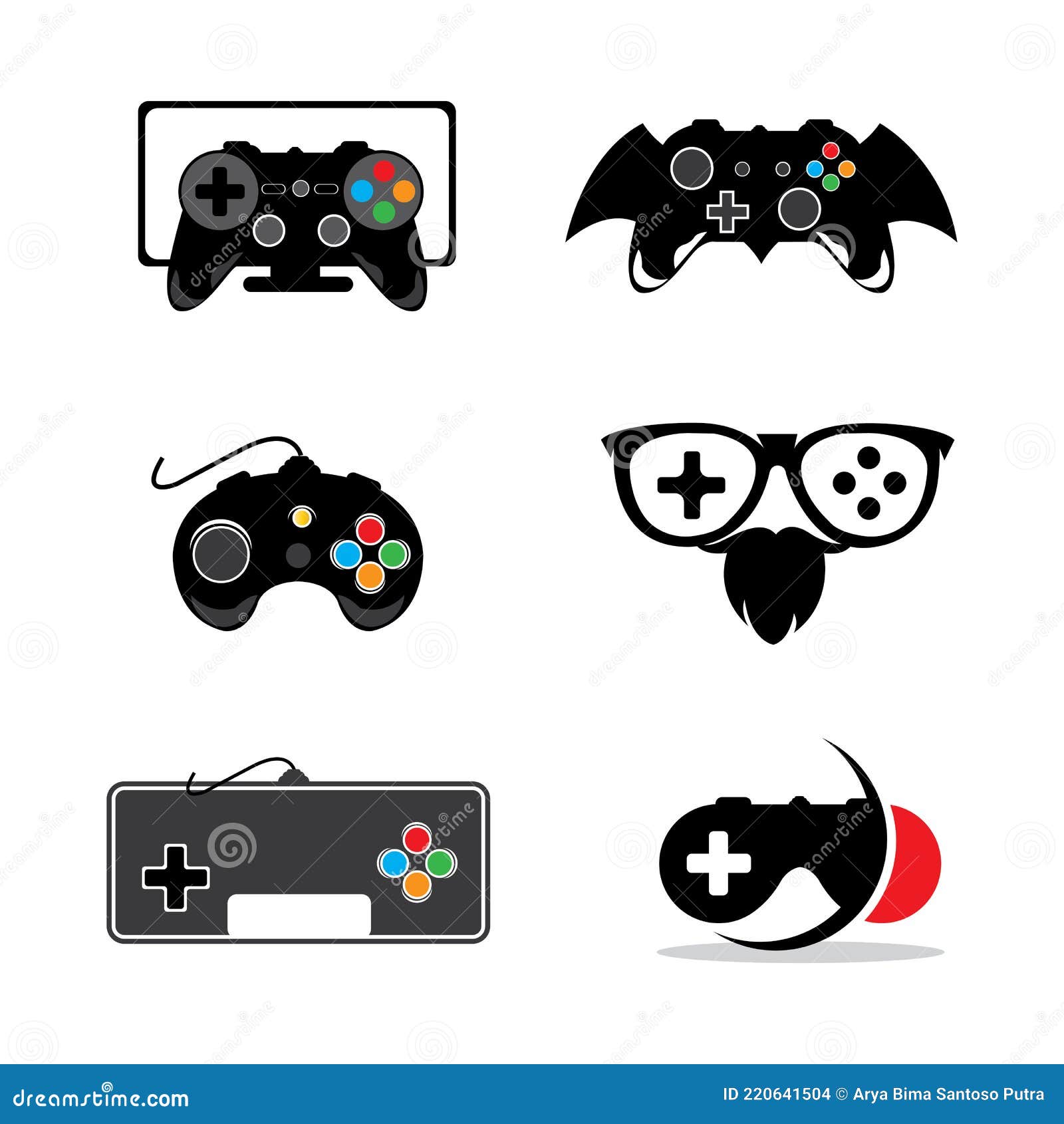 Simple and Cool Free Game Stick Icon Vector Logo Stock Illustration ...