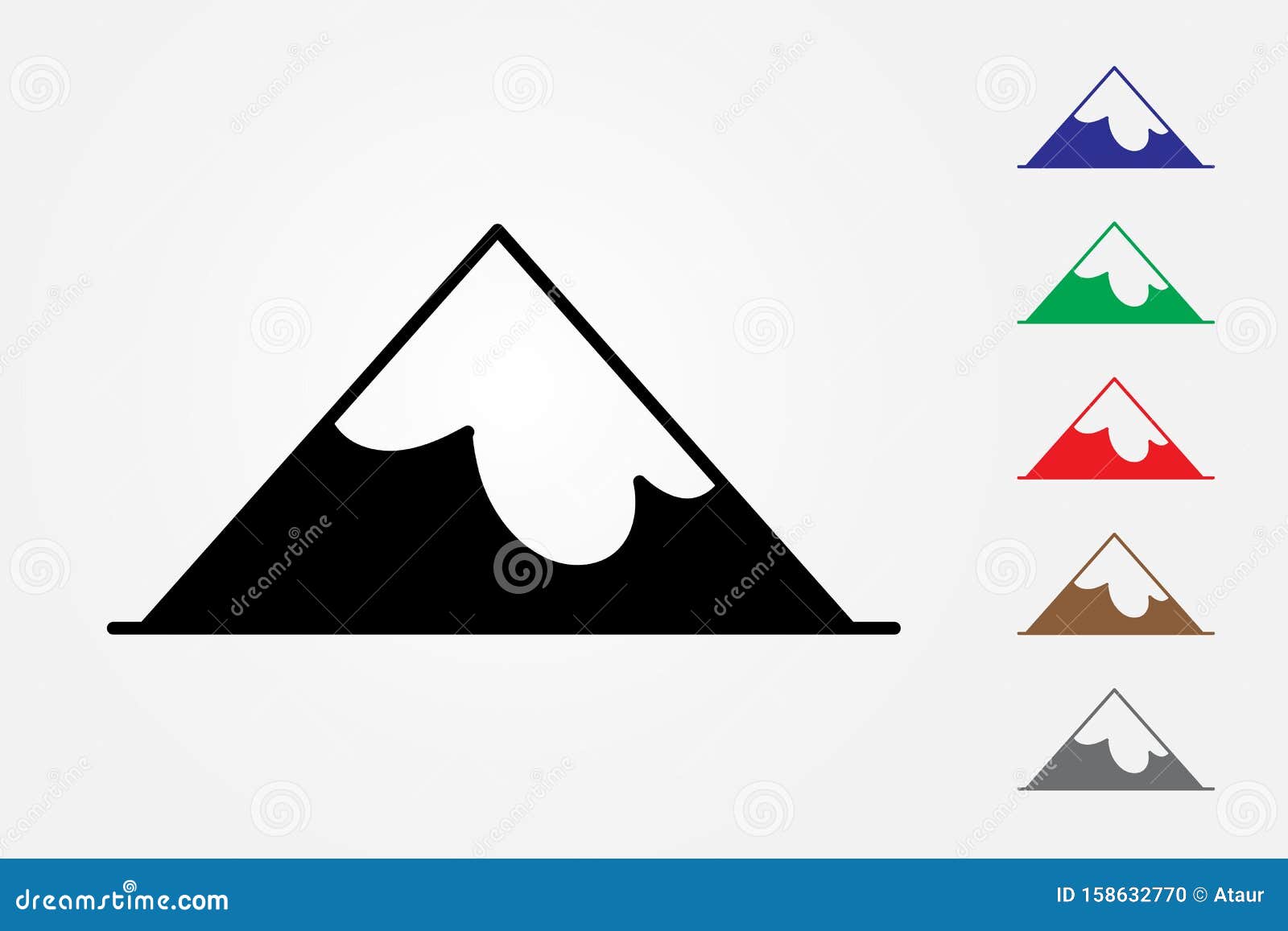 Simple Cool Mountain Peak Logo Vector Using Many Colors on White ...